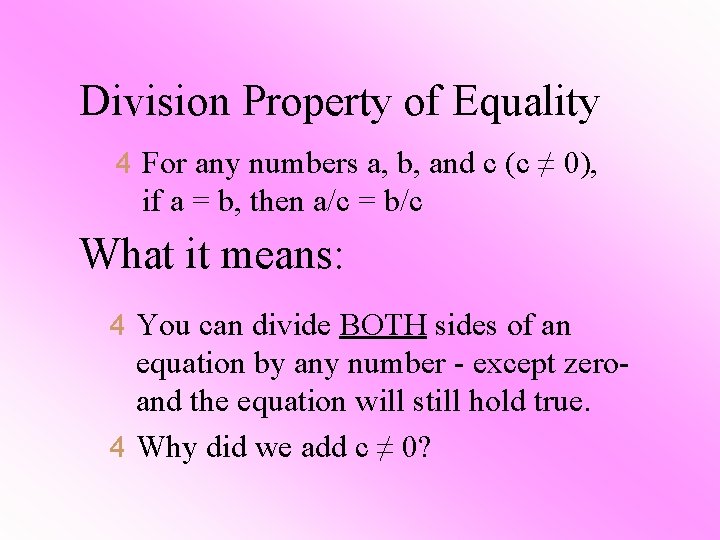 Solving Equations Using Multiplication and Division Objectives 4