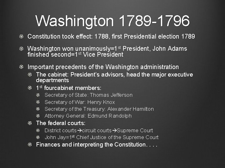 The Early Republic 1788 1800 Chapter 4 Sections