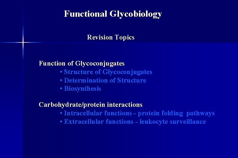 Functional Glycobiology Course Outline Structure Of Glycoconjugates Sugar