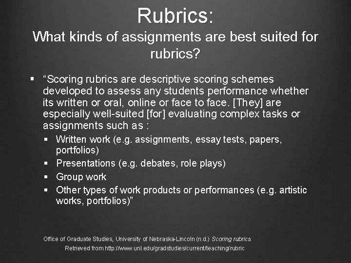 Assessment Instruments and Rubrics Workshop Series Part 1