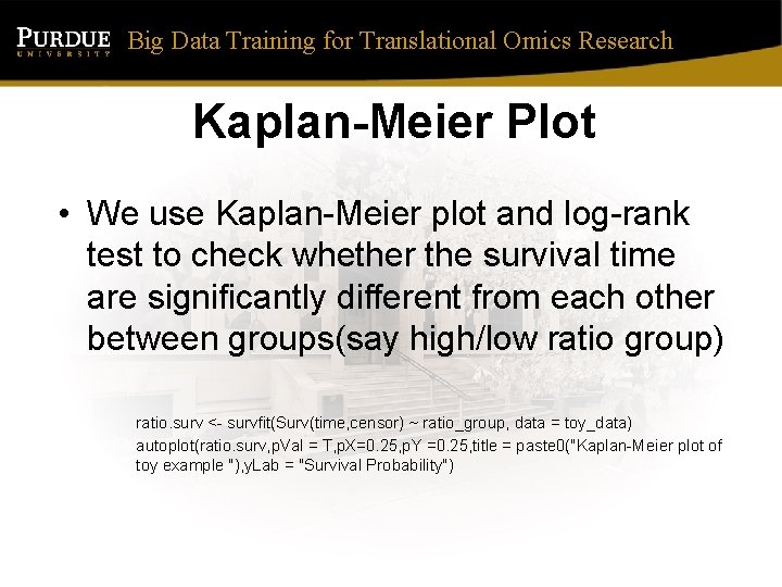 Big Data Training for Translational Omics Research Session