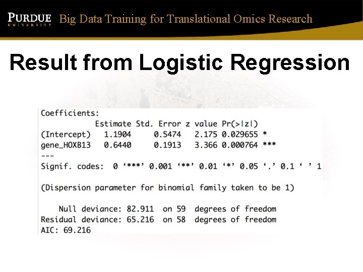 Big Data Training for Translational Omics Research Session