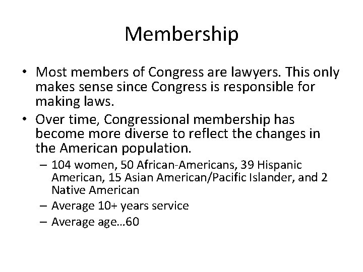 Unit 5 The Legislative Branch 1 Purpose Membership