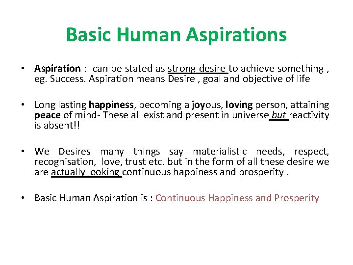 Continuous Happiness and Prosperity A look at basic