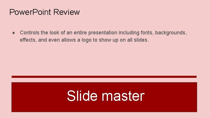 BOS Semester Review Power Point Review A document