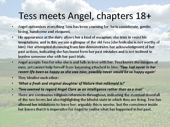 Tess of the dUrbervilles the first half and