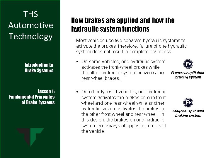 THS Automotive Technology Introduction to Brake Systems Lesson