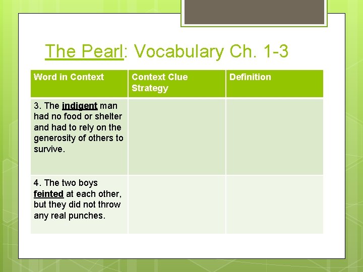 The Pearl Chapter 1 3 Vocabulary in Context