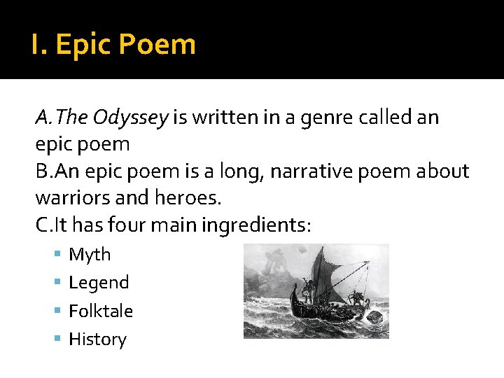 The Odyssey Background Notes I Epic Poem A