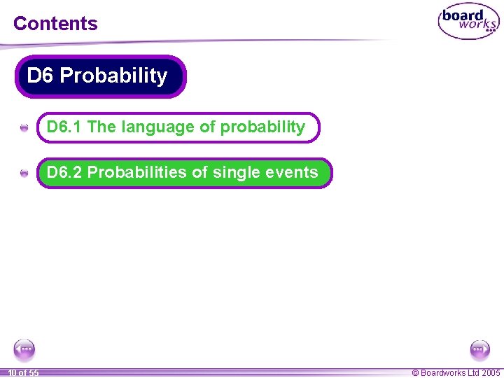 KS 4 Mathematics D 6 Probability 1 of