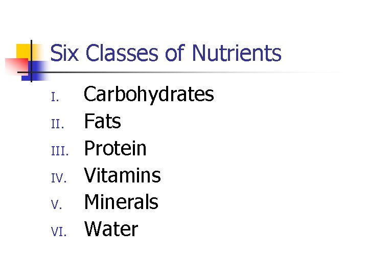 The Role of Nutrients in the Body What