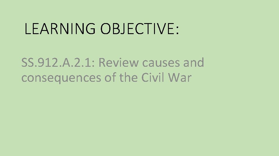 CIVIL WAR VISUAL VOCABULARY LEARNING OBJECTIVE SS 912