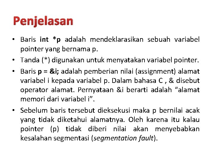 Algoritma Struktur Data er Evangs Mailoa Pointer variabel