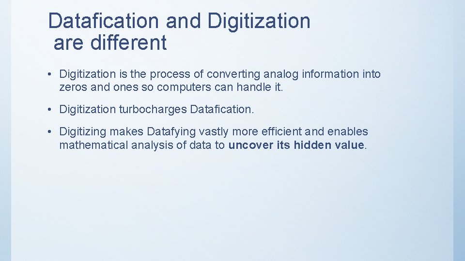 Datafication Based on Chapter 5 of book Big