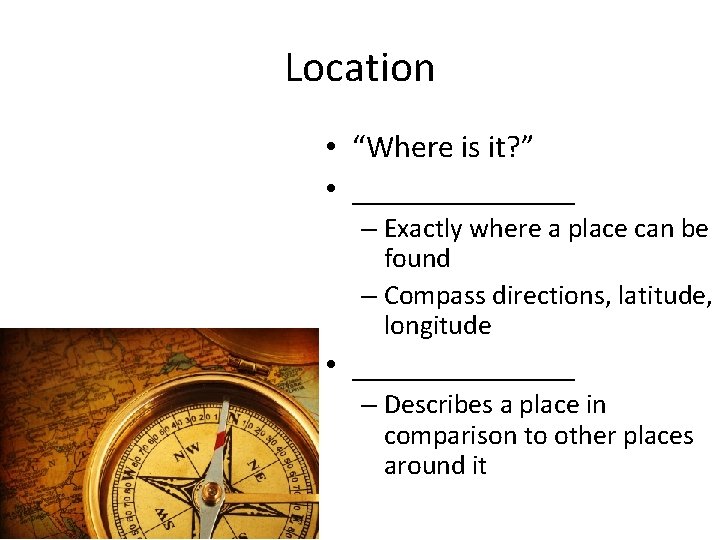 Basics of Geography Unit 1 The 5 Themes