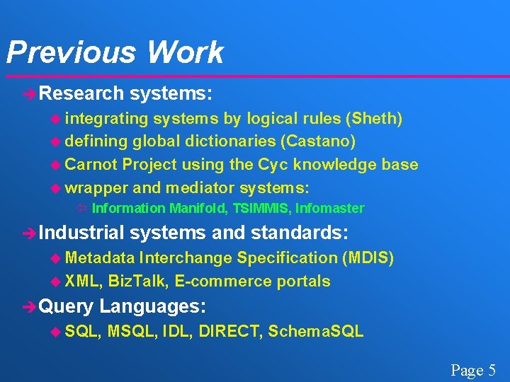 Integrating Relational Database Schemas using a Standardized Dictionary