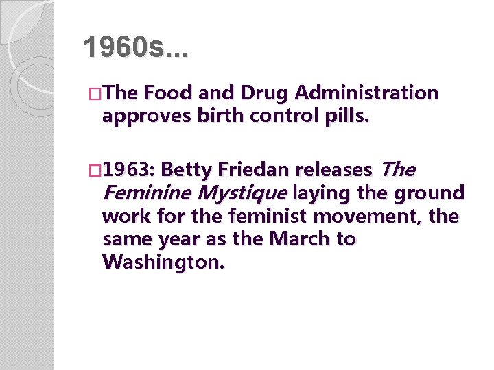 Womens Liberation Movement What were they fighting for