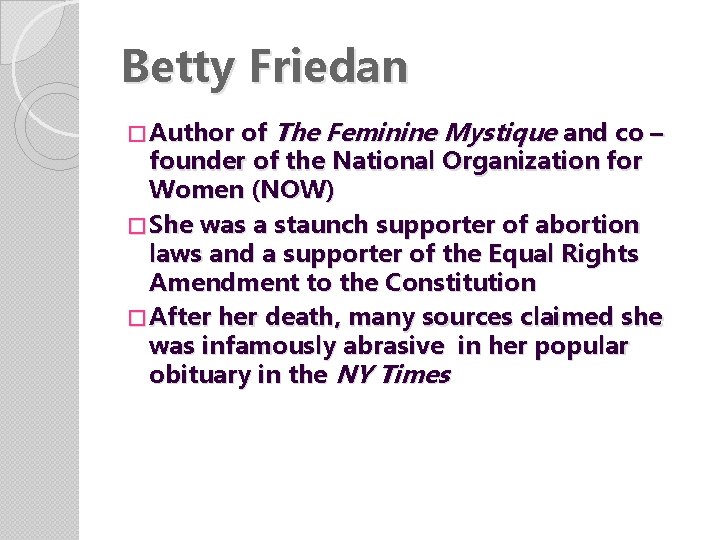 Womens Liberation Movement What were they fighting for