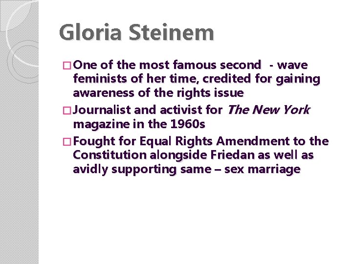 Womens Liberation Movement What were they fighting for