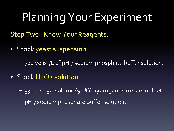 Enzymes and Enzymatic Reactions A Sample Experiment Observation