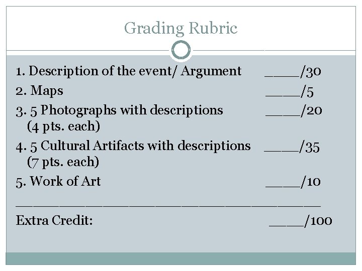Civil Rights Group Project OVERVIEW GRADING RUBRIC Transport