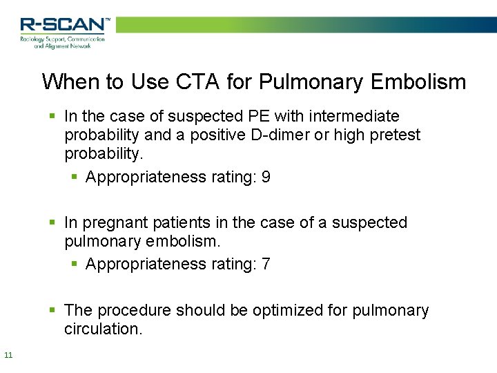 CTA for Pulmonary Embolism When to Image Based