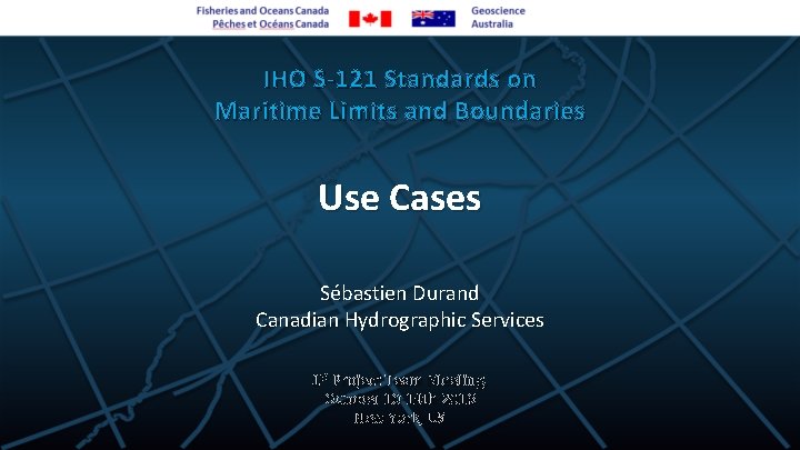 IHO S121 Standards on Maritime Limits and Boundaries
