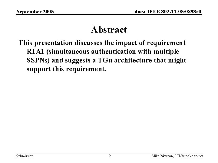 September 2005 doc IEEE 802 11 050898 r
