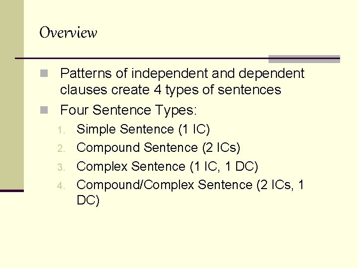 Grammar Boot Camp Sentence Variety Sentence Types and