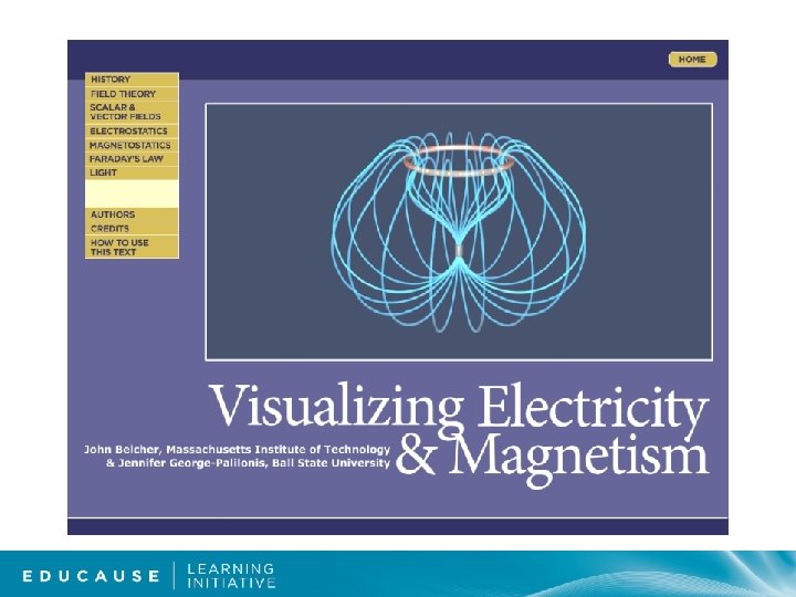 VISUALIZING ELECTRICITY MAGNETISM THE COLLABORATIVE DEVELOPMENT OF A
