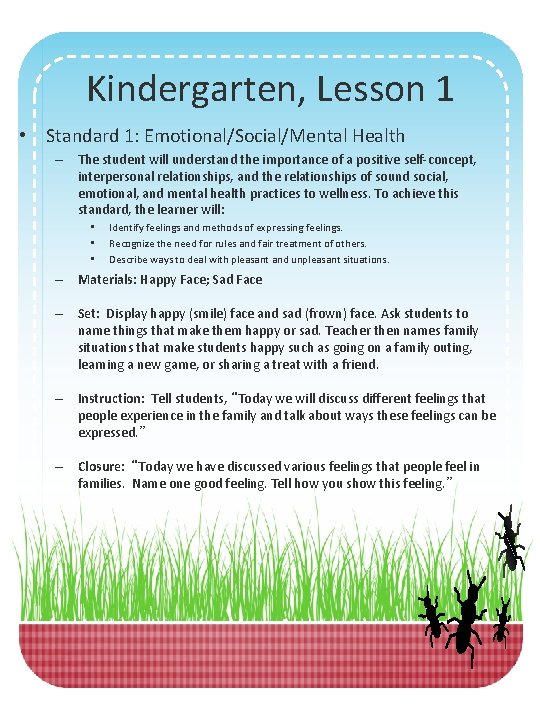 Family Life Kindergarten Bartlett City Schools Dr David