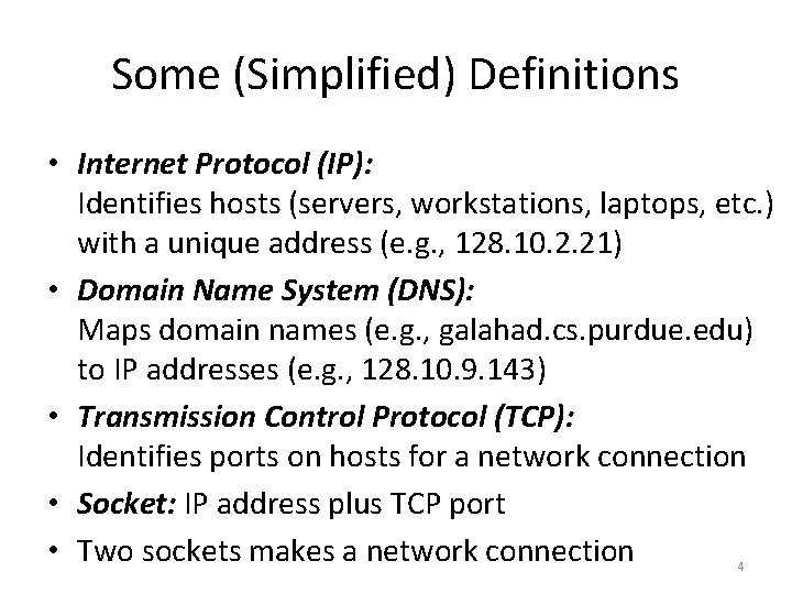 CS 18000 Problem Solving and ObjectOriented Programming Network