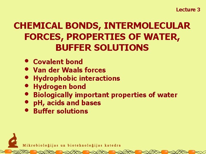 BASIC CELL BIOLOGY I CHEMISTRY of LIFE CHEMICAL