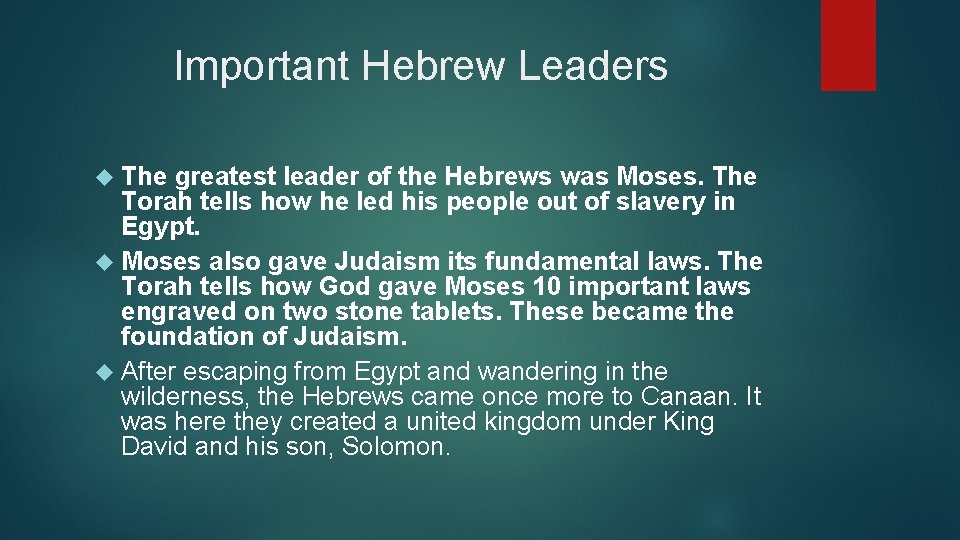 Chapter 11 ANCIENT HEBREWS AND THE ORIGINS OF