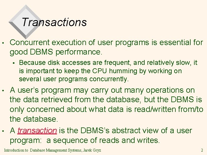 Transaction Management Overview Chapter 16 Introduction To Database