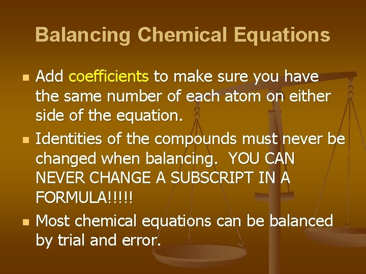 Chemical Equations Predicting Types of Reactions and Balancing