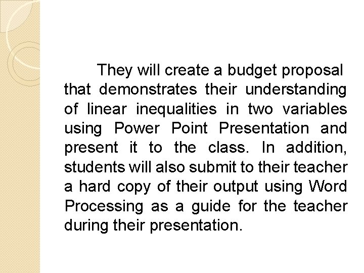 Introduction of The Unit The Constraints of Budgeting
