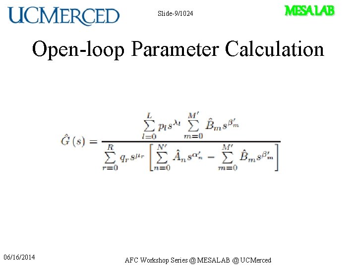 MESA LAB Indirect Approach for Closedloop System Identification