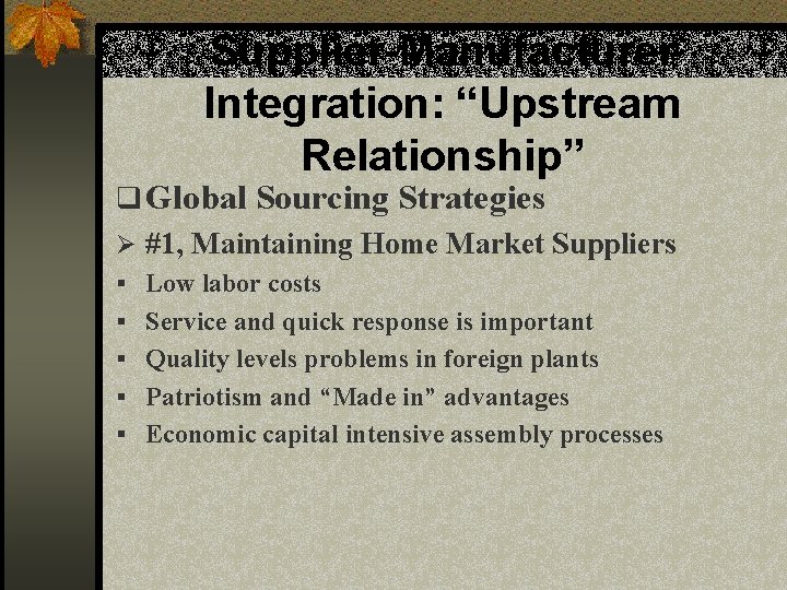 Chapter 11 Global and MultiMarket Supply Chain Management