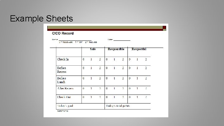 CICO CheckIn CheckOut A Relationship Based Tier 2
