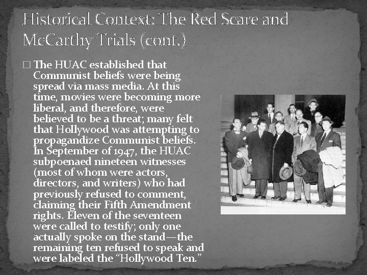 The Crucible by Arthur Miller Historical Cultural Context