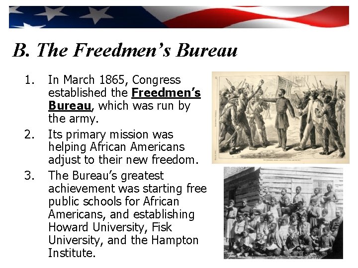 19 3 The South During Reconstruction Objectives 1