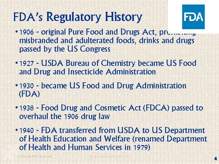 History of Global GXP Regulations and Guidance KSPPurdue
