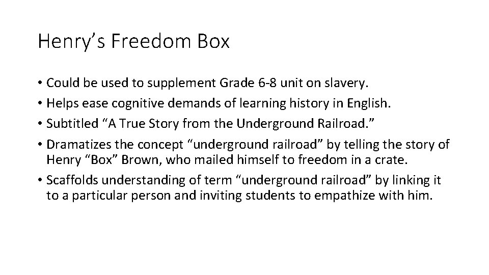 Using Picture Books for HigherOrder Thinking Jennifer Geer