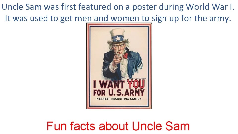 Fun Facts About Uncle Sam By Cara Edenfield