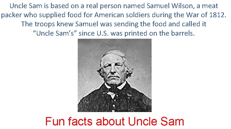 Fun Facts About Uncle Sam By Cara Edenfield