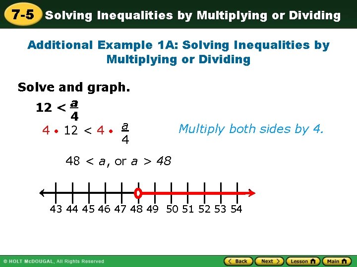 7 5 Solving Inequalities by Multiplying or Dividing