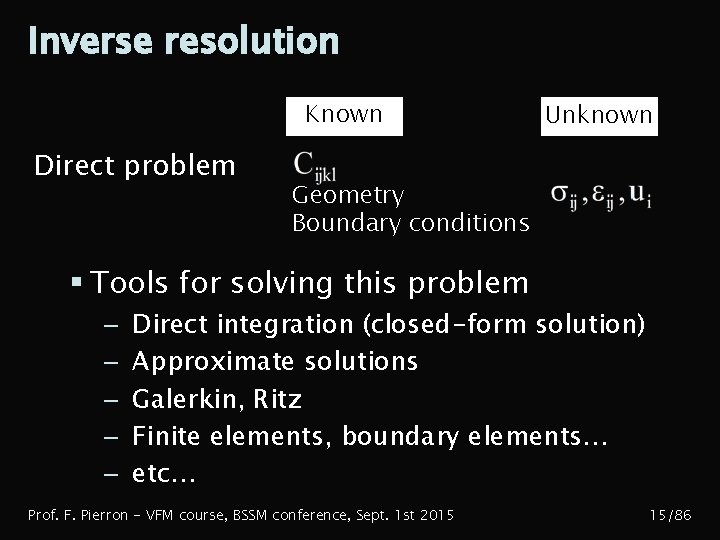 THE VIRTUAL FIELDS METHOD Professor Fabrice PIERRON Faculty