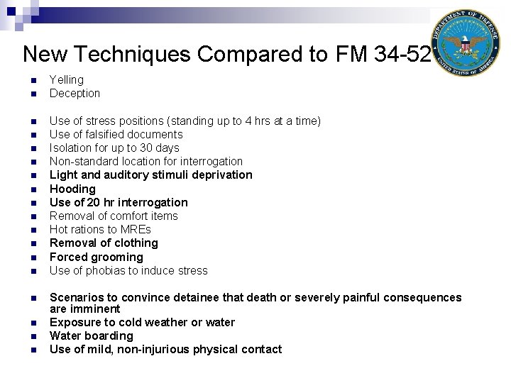 Interrogation Policy the Global War on Terrorism Office