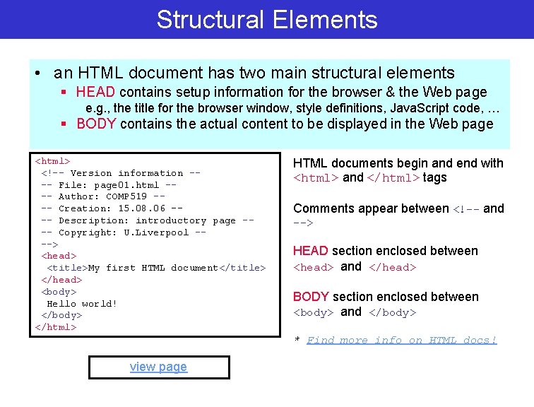Basic HTML hypertext tags elements text formatting lists